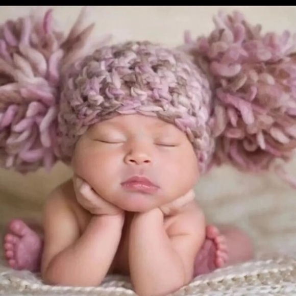 Handmade | Accessories | Newborn Pom Pom Mickey Mouse Crochet Hat ...